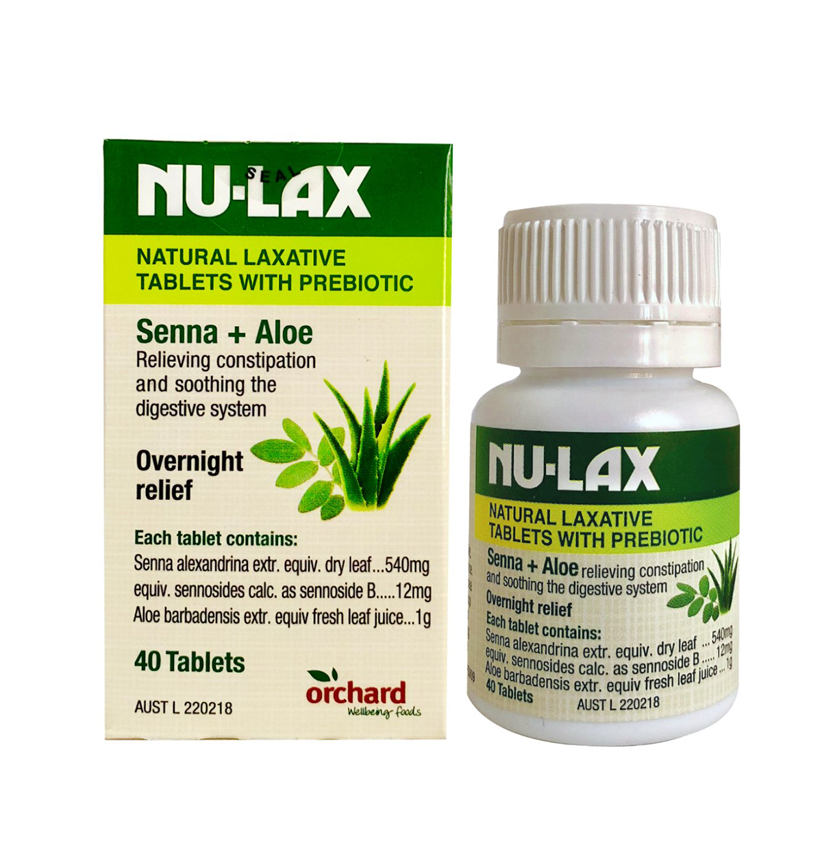 Nu-Lax Natural Laxative Senna + Aloe 40t