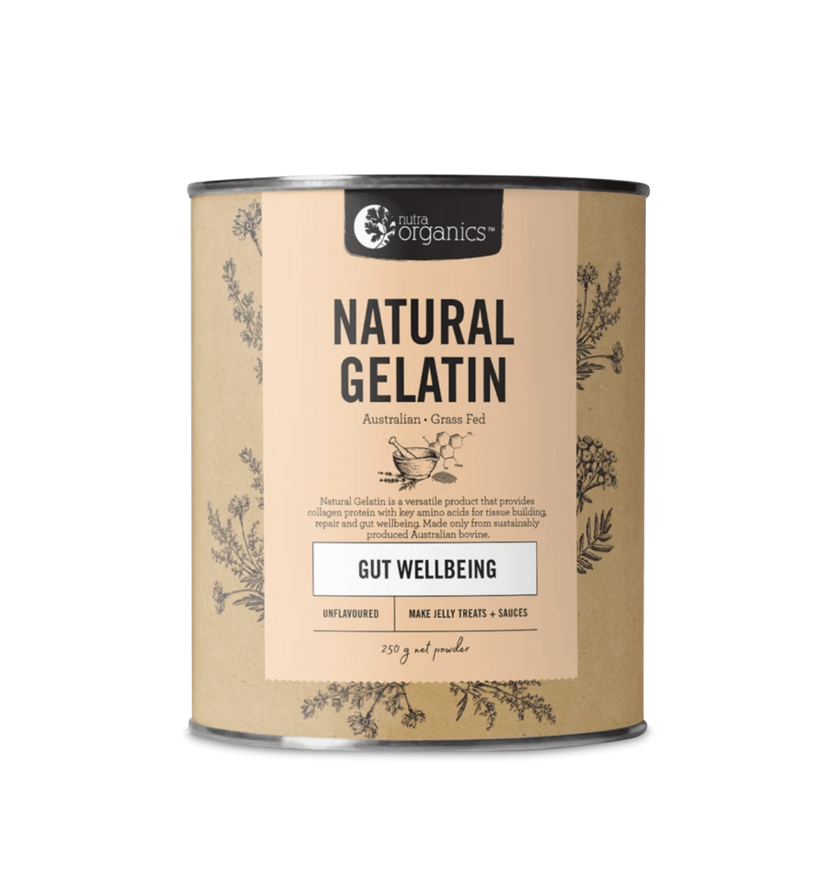 Nutra Organics Natural Gelatin Gut Digestive Health 250g Powder