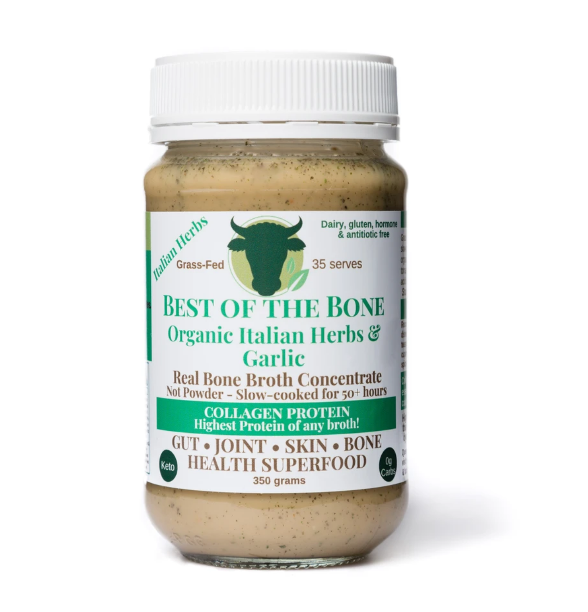 Best of the Bone broth liquid concentrate org herbs and garlic 375g