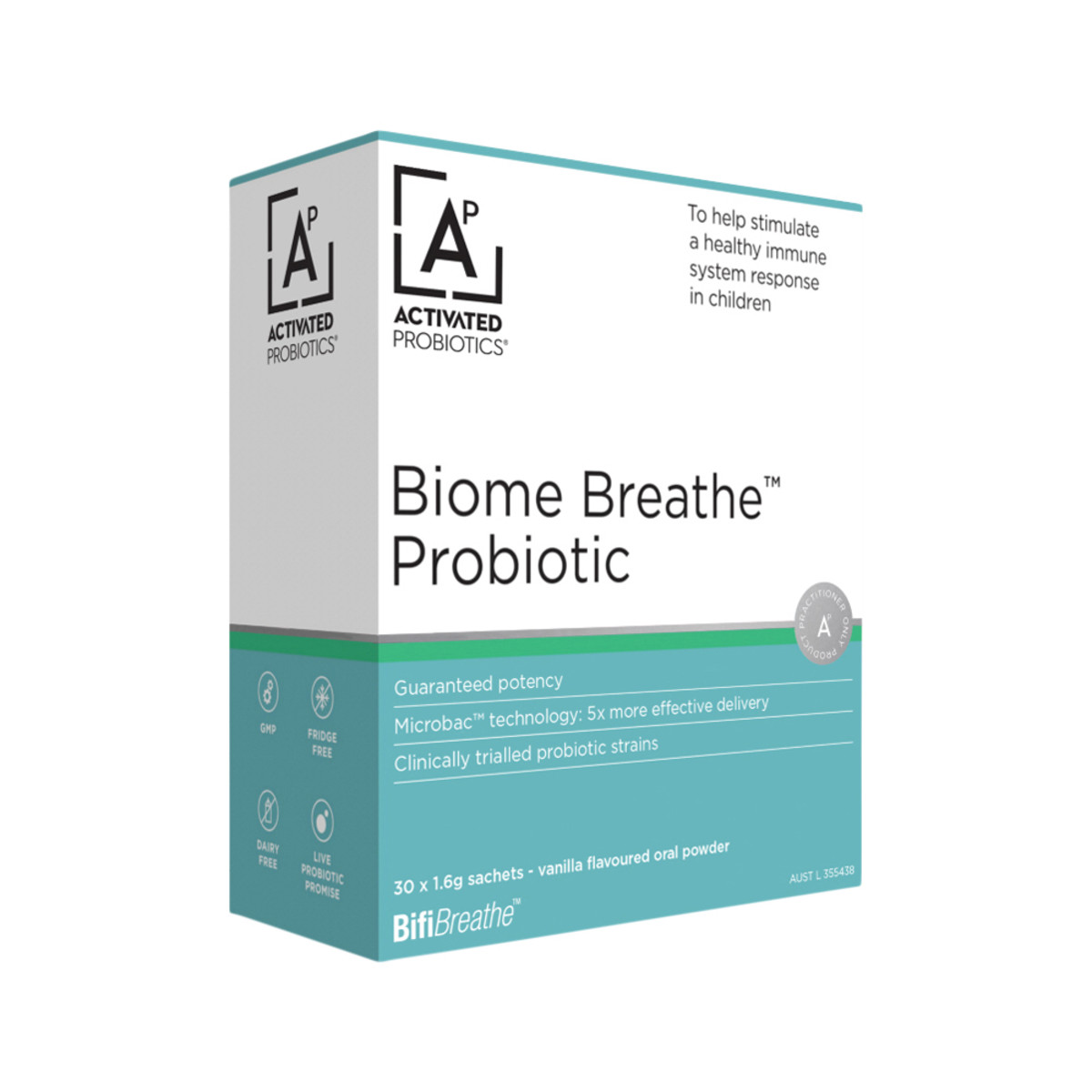 Activated Probiotics Biome Breathe Probiotic Vanilla Sachets 1.6g x 30 Pack